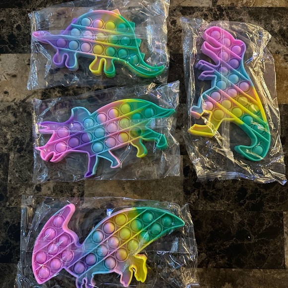 Toys | New 4 Pop Push Fidget Dinosaur Toy Bubble Sensory Stress Toy Pop ...